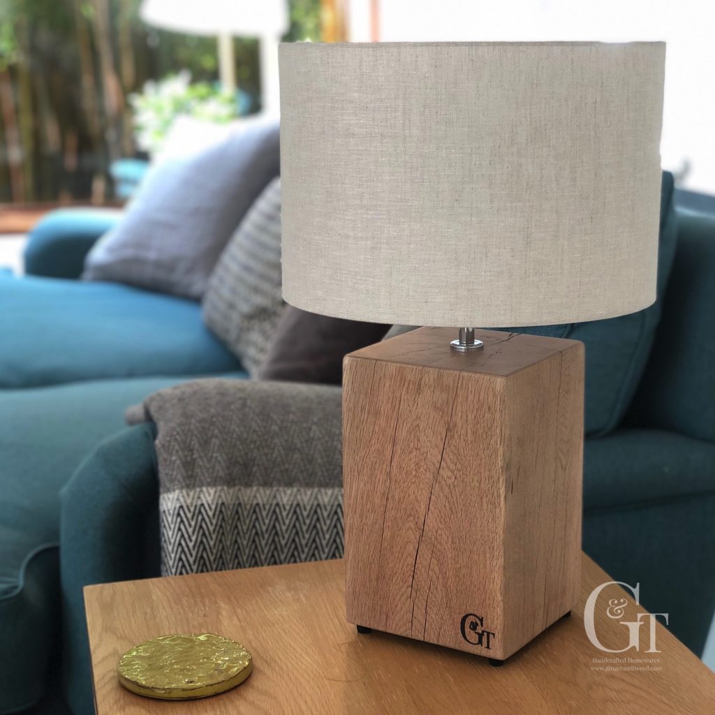 Solid Oak Table Lamp – Ginger and Tweed